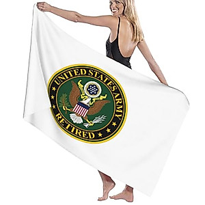 Army Retired Beach Towel Absorbent Bathroom Towels Microfiber Beach Towels Oversized Super ​32x52 Inch