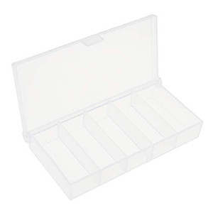 OriGlam 9.5cm / 3.74inch 5 Grids Clear Plastic Organizer Box Storage Container Box, Storage Clear Jewelry Box, Plastic Bead Storage Container Organizer Box