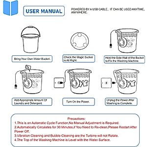 30W Portable Washing Machine for Traveling,Automatic Cycle Mini Washing Machine Foldable Design USB Powered Portable Turbo Washer for Sink Tiny House Travel RV