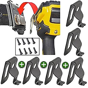 Drill Clip Hooks, Belt Clip, Belt Clip Hooks, Drill Holster for Belt, Drill Holder for Impact Driver, Tape Measuring Holder. (Pack 6, with 1 Drill Holster)