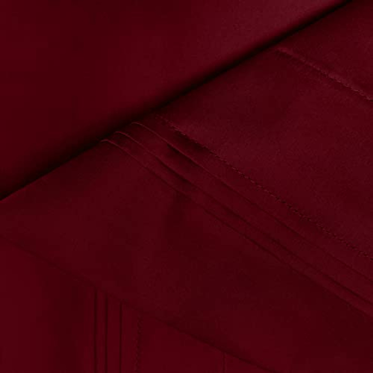 SUPERIOR Egyptian Cotton, 650 Thread Count Solid, Deep Pocket Sheet Set, King, Burgundy, 4-Piece Set