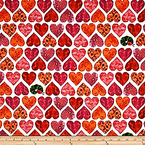 Andover The Very The Very Hungry Caterpillar I Love You Large Hearts Red Fabric By The Yard