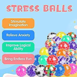 24Pack Stress Balls, Squishy Toys, Squishy Squeeze Balls Bulk Fidget Toys for Adults Squishy Balls, Stress Relief Toys, Party Favors, Birthday Gift, Goodie Bag Stuffers