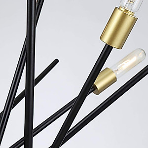 Sputnik Cedillo 8-Light Arm Adjustable Customize Size Chandelier Wrought Matte Black Antique Bronze Dining Room Settings or Entryways