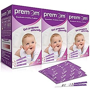 Premom Quantitative Ovulation Test Strips：Ovulation Predictor Kit with Numerical Ovulation Reader, 60 Pack Digital Ovulation Test Kit Packaging May Vary
