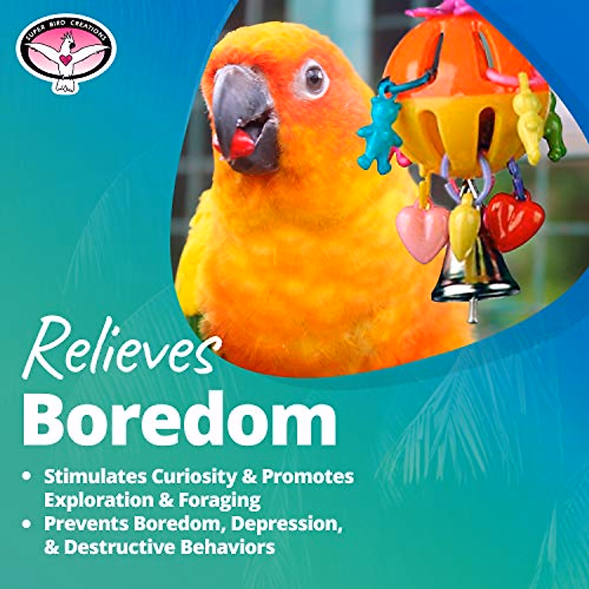 Super Bird Creations SB1086 Having a Ball Bird Toy, Small/Medium Bird Size, 6" x 2" x 2"