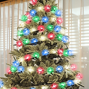 Christmas Tree Ribbon Lights,13ft Fairy LED String Lights Copper Wire Battery Powered Gold Silver Ribbon String Lights Christmas Decor for Party Weddings New Year Christmas Tree Decorations