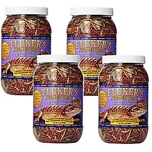 Fluker's Buffet Blend Food for Juvenile Bearded Dragons 4.4 Ounce Jars (4 Pack)