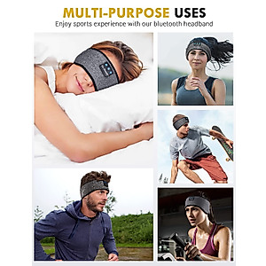 LC-dolida Sleep Headphones Bluetooth Headband, Wireless Sports Headband Headphones with Thin HD Stereo Speakers Perfect for Sleeping, Sport, Yoga, Travel Cool Gadgets for Women Man