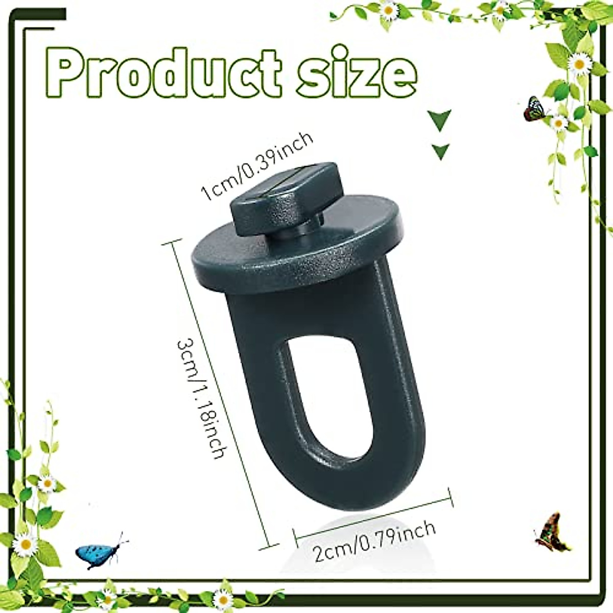 Ripeng Greenhouse Hooks Hanger Greenhouse Twist Clips Greenhouse Fixing Clips with Stainless Steel S Hooks for Outdoor Garden Hanging Plants Plastic Insulation Netting Shading (100 Pieces)