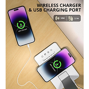 HSicily LED Desk Lamp with Wireless Charger, Double Head Desk Lamps for Home Office, Bright Desk Lamp with USB Charging Port for College Dorm Room, 5 Light Modes Desk Light with Timer, Night Light