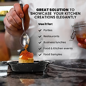 Machika Enameled Tapas Pan Set | Nonstick Frying Pan | Perfect for Tasting & Side Dishes | Enameled Skillet | Pack of 10 | 3.94" |