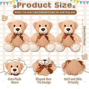 Zhanmai 12 Pcs 14 Inch Bear Stuffed Animal Bulk Plush Stuffed Bear for Baby Shower 2024 Graduation Gifts Birthday Party Favors Birthday Wedding Party Decorations(Light Brown)