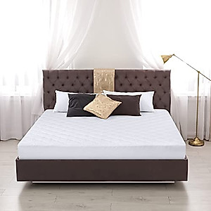 Utopia Bedding 1 Queen Quilted Fitted Mattress Pad White with 4PC Queen Bed Sheet Set Grey and 2 Pack Queen Bed Pillows for Sleeping