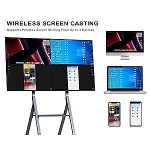 Smartboard, Tiburn HUB 55" S2 4K UHD Rotating Adaptive Nano Capacitive Smart Writing Board with Screen Mirroring from Android and iOS for Conference Live Streaming Home Advertising Display