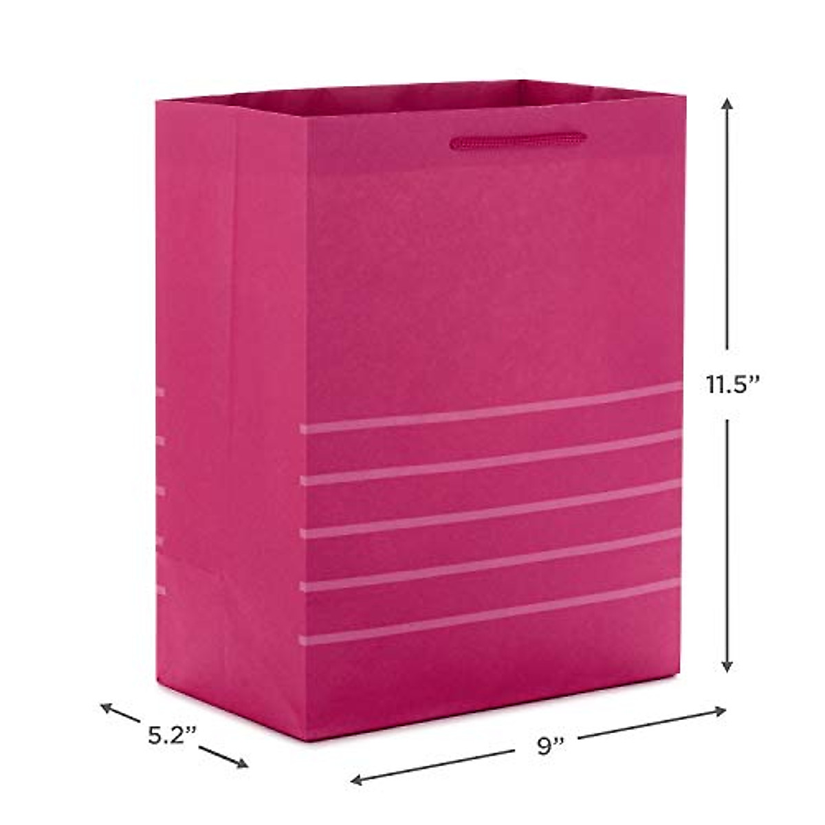 Hallmark 11" Large Pink Gift Bags (Pack of 3 Bags, Stripes) for Birthdays, Mother's Day, Valentine's Day, Baby Showers, Bridal Showers, Bridesmaids Gifts, Bachelorette Parties