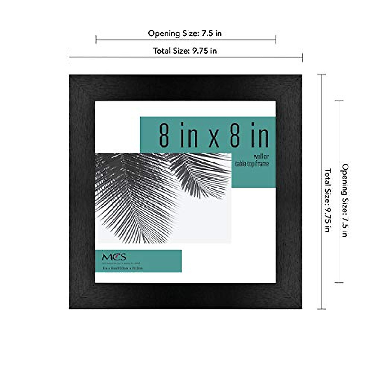 MCS Studio Gallery Frame, Black Woodgrain, 8 x 8 in , Single