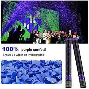 Confetti Cannons Confetti Poppers,15 Inch Purple Party Poppers Confetti Shooters, WORKKEEP Violet Confetti Pop for Birthday Wedding Celebration Graduate Decorations Air Powered Confetti Gun