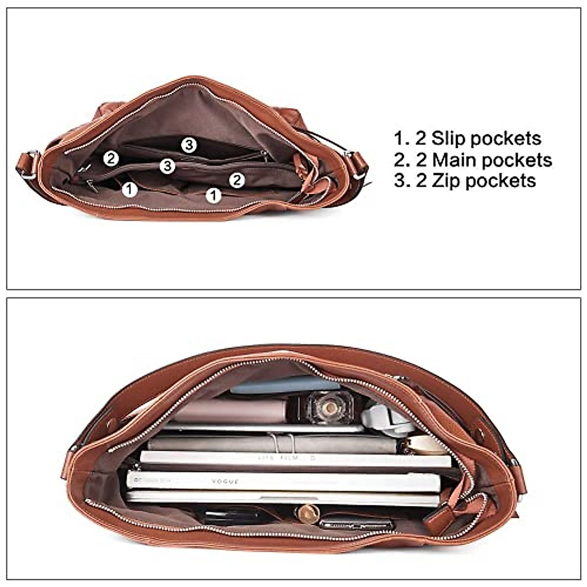 BOSTANTEN Genuine Leather Hobo Handbags bundle Leather Wallets