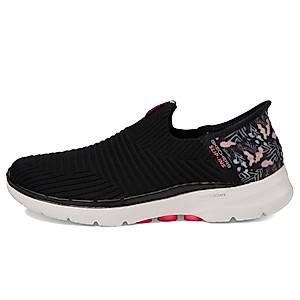 Skechers Go Walk 6 Tropical Bay Hands Free Slip-Ins Black/Pink 9 B (M)