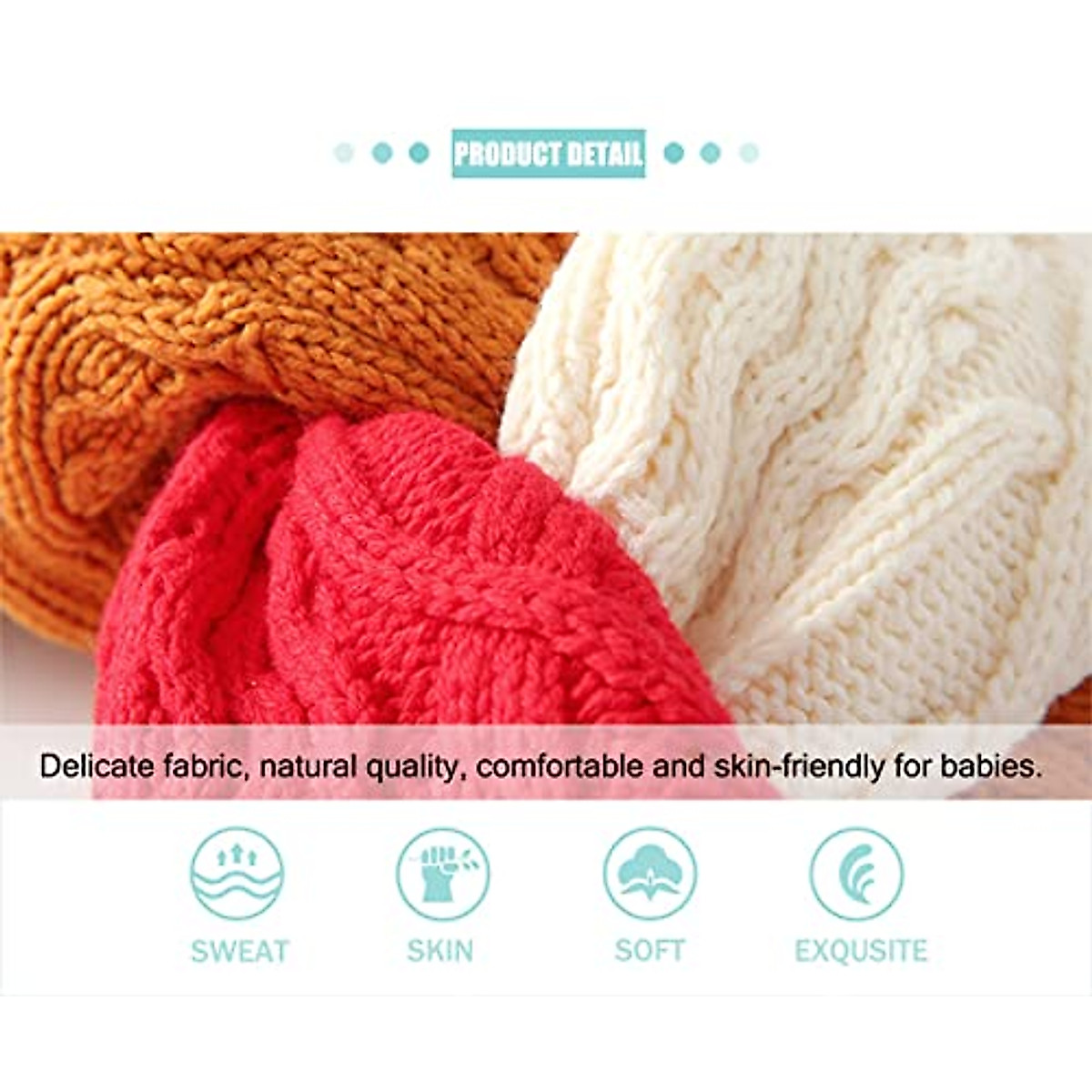 Newborn Baby Boys Girls Sweater Romper Long Sleeve Knitted Jumpsuit Outfit with Warm Hat Set (12-24 Months) Cream