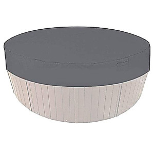 CALIDAKA Outdoor Hot Tub Cover Round Spa Solid Shade Portable Waterproof Moisture Proof Anti UV Foldable, 4 Colors