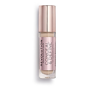 Makeup Revolution Conceal & Define Concealer, Full Coverage Makeup Concealer, Matte Finish & Long Wear, For Fair Skin Tones, Vegan, C3, 4ml