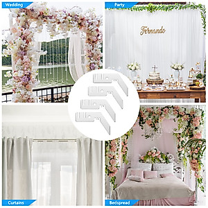 Wenyrich 3'' Double Crossbar Hanger 4Pcs Pipe and Drape,Wedding Valance Hanger for Backdrop Portable Curtain Stand Parties
