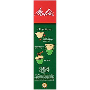 Melitta #4 Cone Coffee Filters, Bamboo, 80 Count