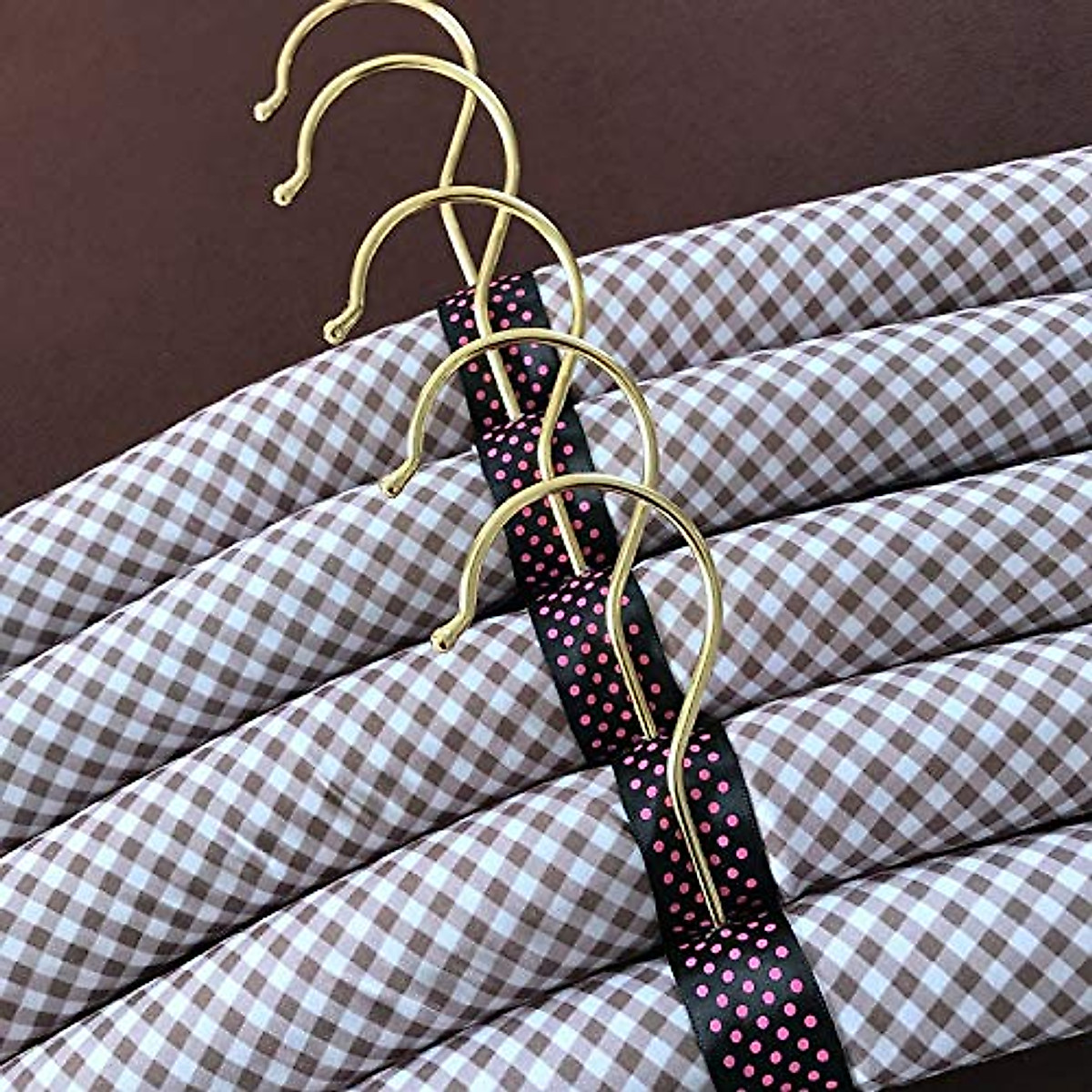 45cm Men Clothes Hangers Padded Hangers Foam Hanger Non Slip Satin Canvas Covers for Adults Clothes Men Suits 5pcs