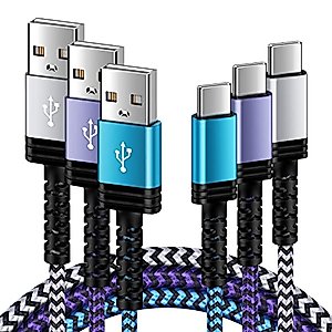 Type C Charger Fast Charging Cable 3/6/10Ft 3A USB-A to USB C Charger Braided Cord for Samsung Galaxy S23 Ultra S23+ S22 S21 S20 S10 S9 Plus Note 20,A54,A34,A14 5G,A13,A04S,A03S,A53,Pixel 7 6 Pro 5 6a