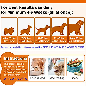 MXCZBSM Hemp Hip and Joint Supplement for Dogs, 150 Dog Joint Pain Relief Treats, Glucosamine for Dogs, Hip & Joint Supplement w/MSM + Chondroitin + Omega 3, Mobility & Flexibility Support
