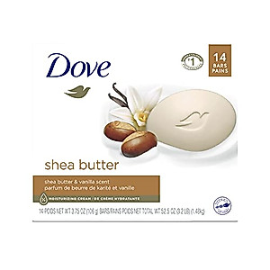 Dove Beauty Bar Gentle Skin Cleanser Moisturizing For Gentle Soft Skin Care Shea Butter More Moisturizing Than Bar Soap 3.75 oz 14 Bars