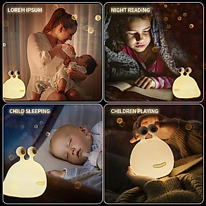 MUID Original Authentic Slug Night Light with Touch Sensor for Bedroom, Nursery Squishy Silicone Soft Night Light for Breastfeeding, Cute Animal Bedside Lamp for Baby Kids Teens