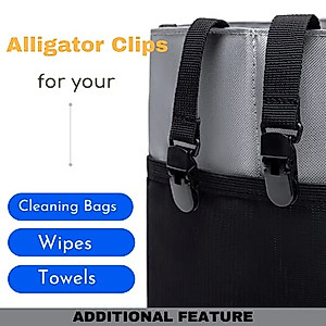 DERABY Cleaning Caddy with Handle and Shoulder Strap Organizer for Cleaning Supplies