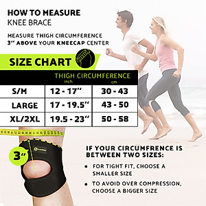 GARNO Knee Brace Plus Size, Dual Patella Tendon Support Strap, Adjustable Neoprene Stabilizer for Meniscus Tear, Arthritis, Tendonitis, MCL, ACL, Pain Relief, Recovery, Running, Men & Women; XL /2XL