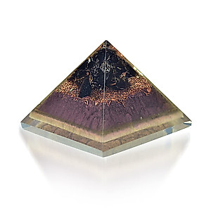 Healing & Cleansing Set - Portable Orgonite Crystal Mini Pyramids of Crystal quartz, Black Obsidian, Chrysoprase, Orange Calcite to feel energized, balanced, grounded, calm and centered