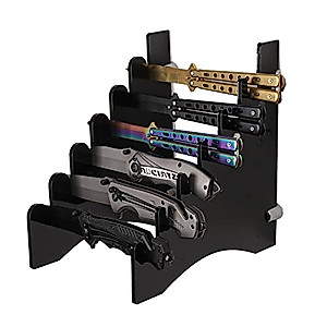 knife stand, sword wall mount, Knife display stand, knife display case, collectible knife display stand, knife holder, for pocket knife organizer& Display hut home decoration (black)