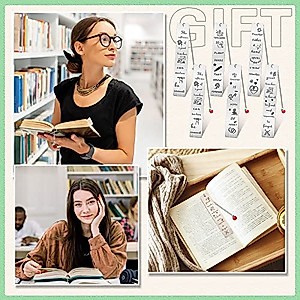 Hinly 12 Pcs Teacher Keychain and Bookmark Teacher Appreciation Gift Set for Women Men 6 Teacher Keychain and 6 Teacher Bookmark, End of Year Thank You Gifts for Teacher