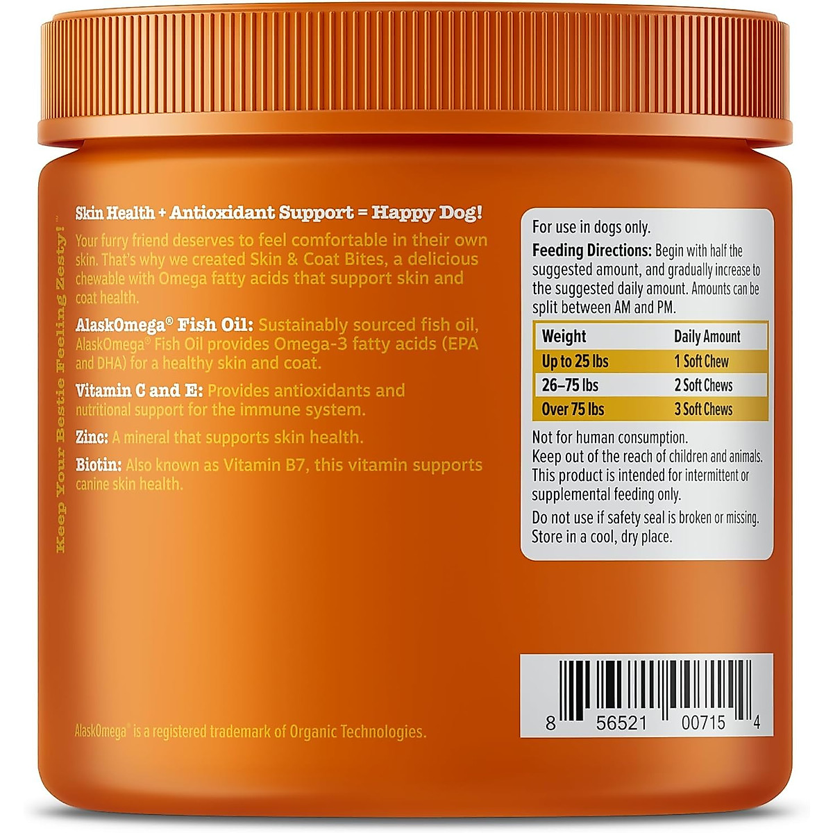 Omega 3 Alaskan Fish Oil Chew Treats for Dogs - with AlaskOmega for EPA & DHA Fatty Acids - Hip & Joint Support + Skin & Coat Chicken Flavor (90 Soft Chews)