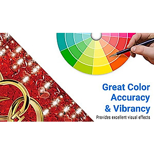 Funnytree Happy Wedding Anniversary Party Backdrop Banner Red Gold Flowers Roses Photo Booth Banner Supplies Photography Background Indoor Outdoor Decorations