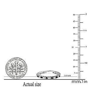 Dazzlingrock Collection 1.00 Carat (ctw) 18K Round White And Black Diamond Eternity Stackable Wedding Band, White Gold, Size 5