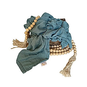 LULLABIES Organic Muslin Swaddle Blankets, Soft Solid Earth Tones 3 Pack Baby Swaddle Blankets Muslin Receiving Blanket Wrap, Large 47 x 47 inches, Solid Color Baby Swaddling (Ocean Waves)