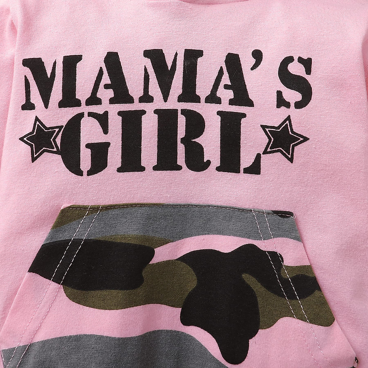 Toddler Boy Girl Camo Clothes Set Daddys Little Girl Ruffle Romper Top Hoodie+Camo Pants Clothing Set with Headband