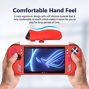Writiany Protective Silicone Case for 2023 ASUS ROG Ally Game Console Drop-Proof Case for 2023 ASUS Rog Ally Handheld Case (Red)