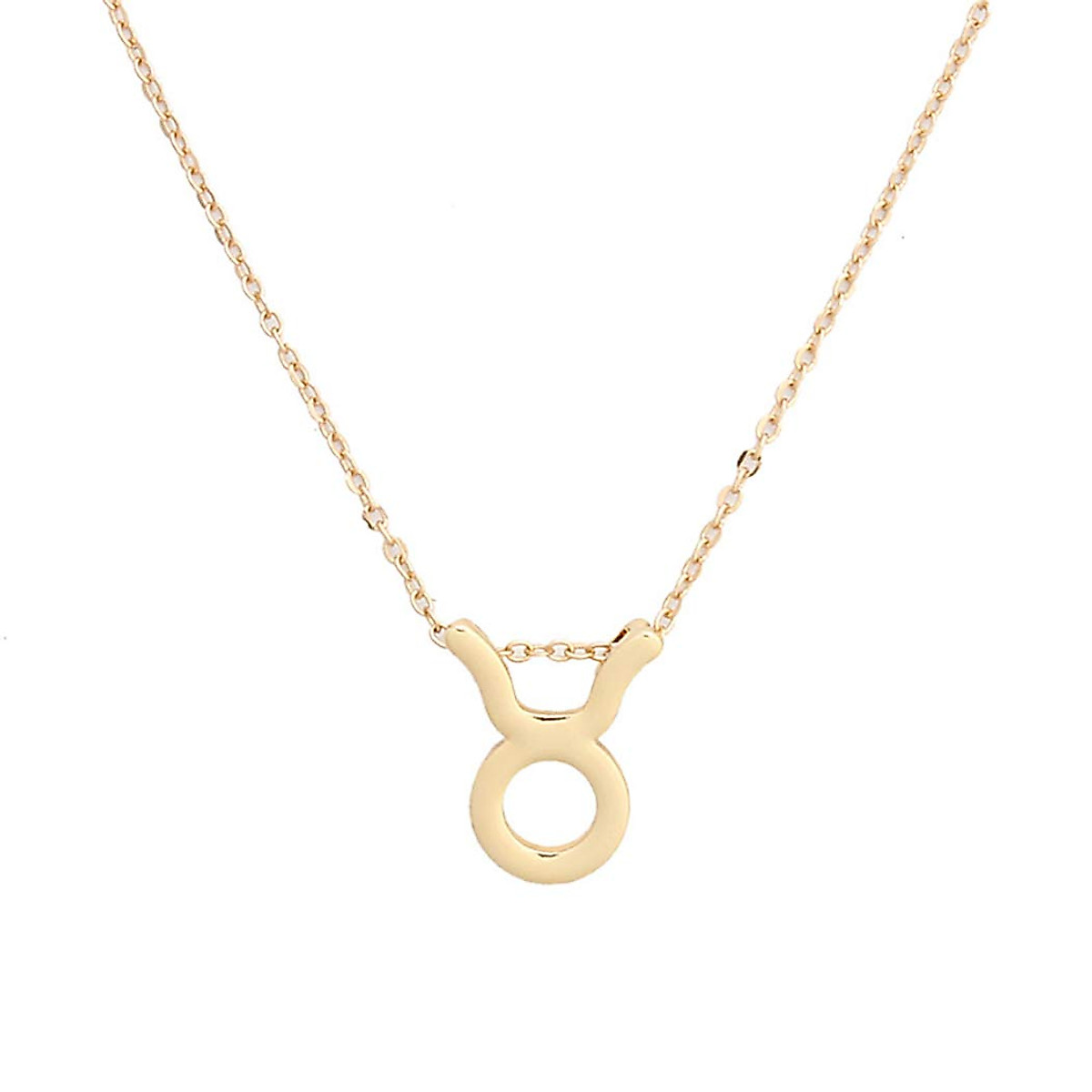 HOLY KT 12 Constellation Zodiac Pendant Necklace Astrology Gold Tone Chain with Gold Message Card for Women Jewelry