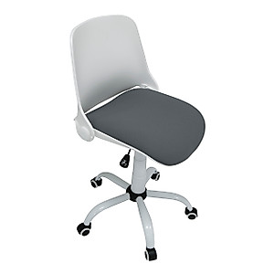 Calico Designs Back, Modern, Swivel, Office Contoured Folding Task Chair, White/Grey (18617)