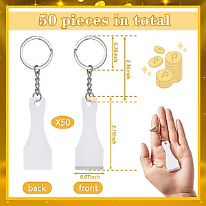 50 Pcs Lottery Scratcher Tool Plastic Scraper Tool Keychain Scoop Shape Lotto Scratcher Keyring Gambler Lucky Gift for Lottery Tickets Stickers Labels Films Sublimation Multifunction
