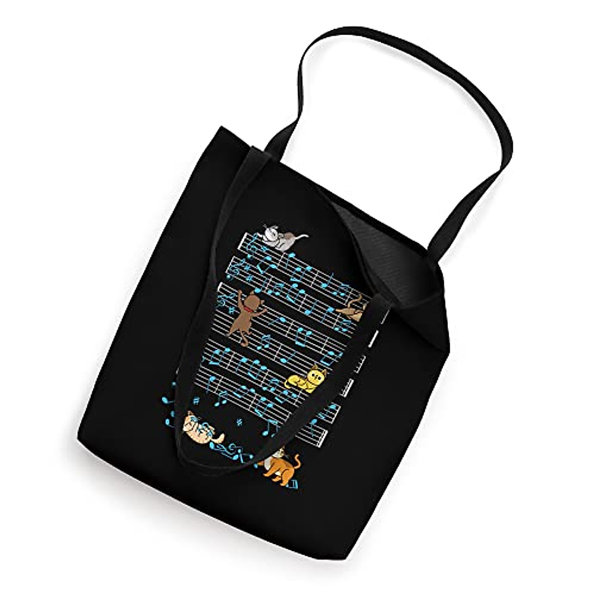 Funny Cat Playing Music Note Kitty Cute Musician Kitten Pet Tote Bag
