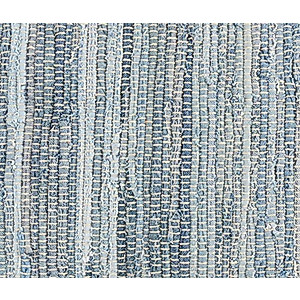 SARO LIFESTYLE Denim Chindi Throw Pillow Cover, Denim, 16"x23"